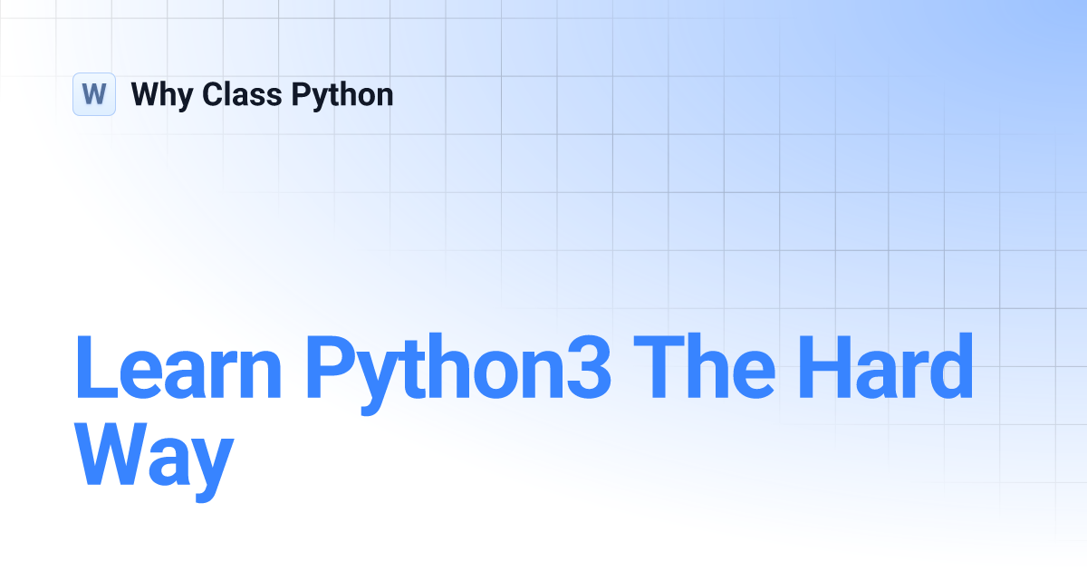 Learn Python3 The Hard Way | Why Class Python